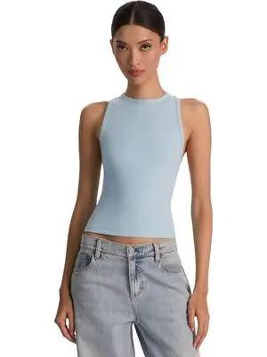 Alice + Olivia Allen Ribbed Tank Top - Blue