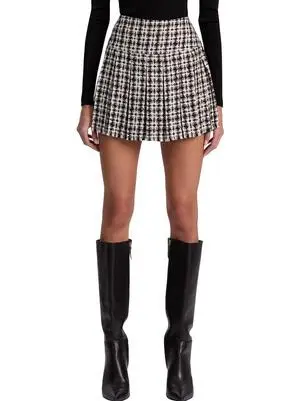 Alice + Olivia Emilie Tweed Mini Skirt - Black