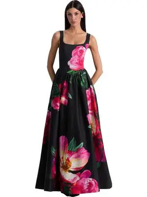 ALICE + OLIVIA Tarrie Printed Cotton Poplin Maxi Dress