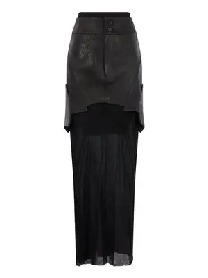 YEHUAFAN Asymmetric Leather Skirt - Black