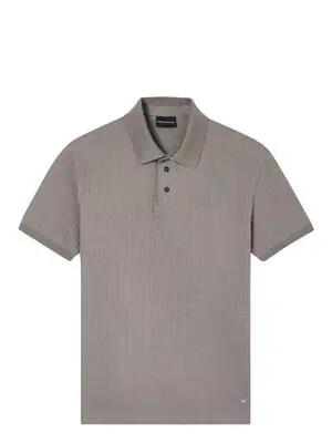 Emporio Armani Textured Polo T-shirt - Neutrals