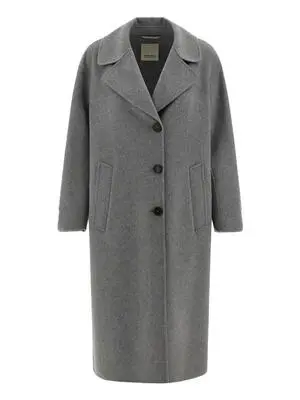 Max Mara Zoe Notched-Lapel Coat Grey