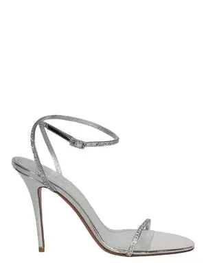 Amina Muaddi Diamante Embellished Sandals - Silver