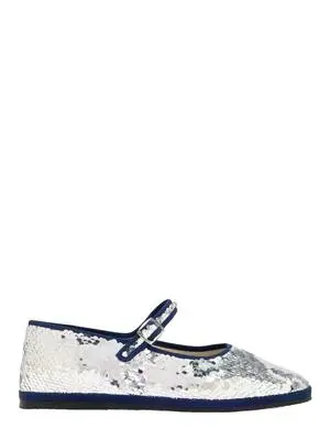 CAPULETTE Bambina Pietra Mary Jane Ballet Flats - Silver