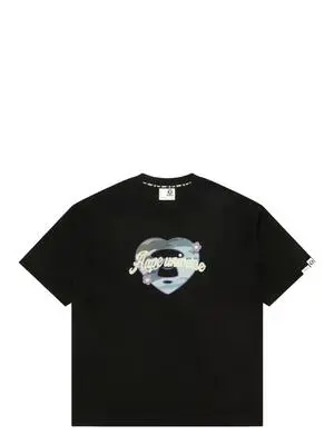 AAPE BY *A BATHING APE Heart-appliqué T-shirt - Black