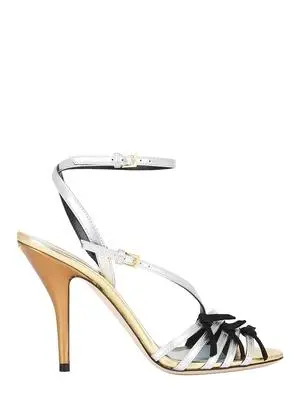 Valentino Garavani Nodine 100 Sandal - Silver  Brass  Light Vintage Gold  & Ner