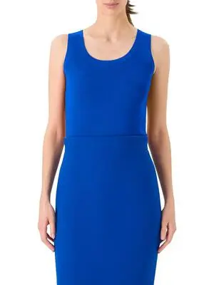Akris Silk Sweater Tank - Lapis Blue