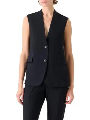 Akris Martina Tailored Wool-blend Vest - Black