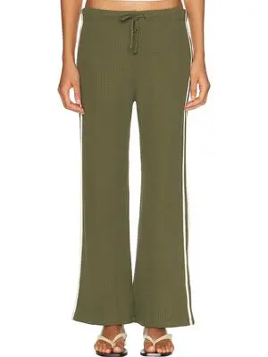 Donni. Thermal Stripe Crop Pant - Oregano