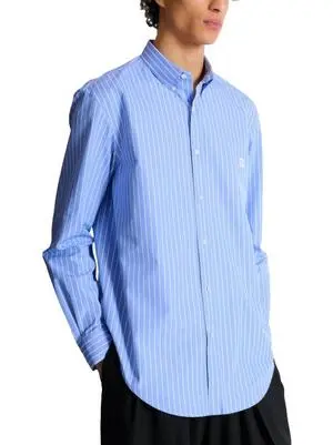 Balmain Striped Regular-fit Shirt - Blue