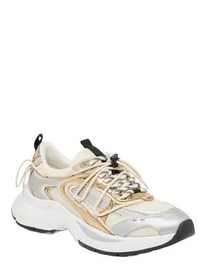 Dolce Vita Selmar Lace-up Sneakers - Silver/gold Leather