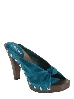 Jeffrey Campbell Belleza Studded Platform Sandal - Turquoise Suede