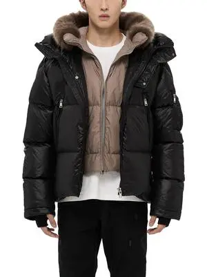 ALPHA STYLE Kudu Detachable Double Hood Puffer - Black