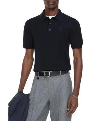 Burberry Cashmere Polo Shirt - Navy