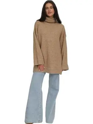BELLE & BLOOM Oversized Tunic Sweater - Beige