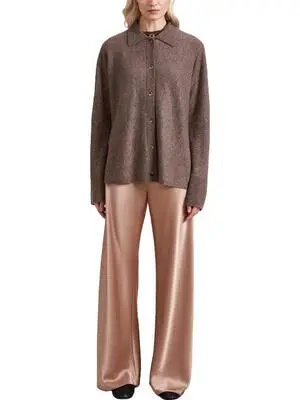 LA LIGNE Meredith Cashmere And Silk Cardigan - Hazelnut