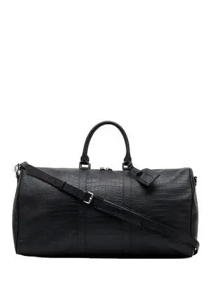 MARC NOLAN Large Weekender Duffle Bag - Black Croc
