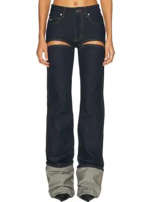 JEAN PAUL GAULTIER Cut Out Wide Leg - Indigo
