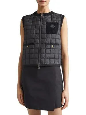 MONCLER Knit & Quilted Down Vest