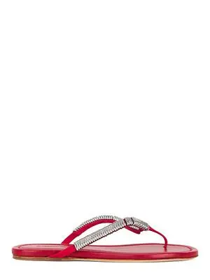 Christopher Esber Frida Pierced Suede Flip Flop - Cherry