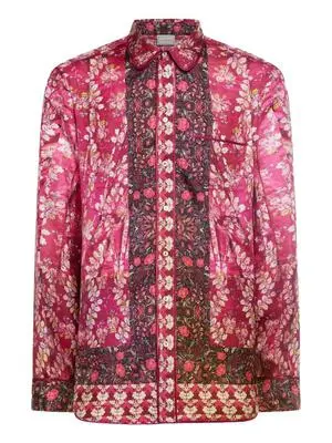 PIERRE-LOUIS MASCIA Floral-print Silk Shirt - Pink