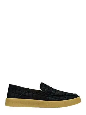 HIDE&JACK Crocodile-Effect Slip-On Sneakers Black