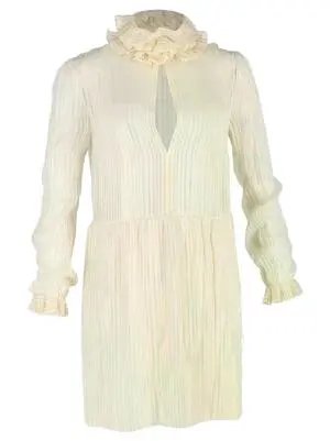 Saint Laurent Lamé Striped Mini Dress - Neutrals