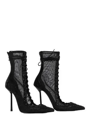 LE SILLA Colette Embellished Lace-up Boots - Black