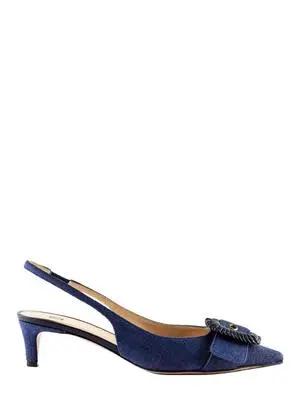 Roberto Festa 50mm Buckle Pointed Pumps - Blue