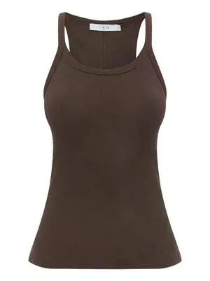 IRO PARIS Ribbed Racerback Top - Brown