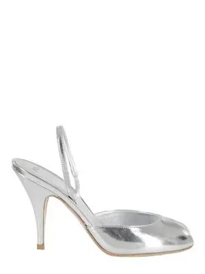 3JUIN Metallic Slingback Pumps - Silver