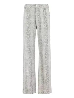 Federica Tosi Snakeskin Print Straight Leg Jeans - Grey