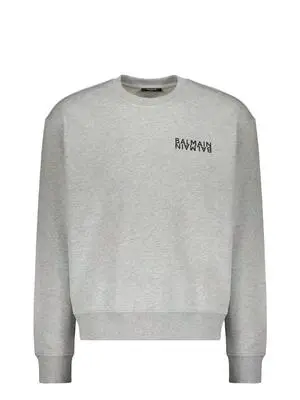 Balmain Cotton Logo Sweatshirt - Grey