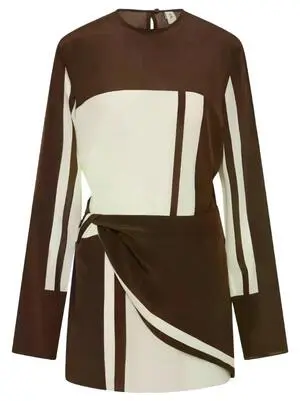 Sir The Label Colour-block Design Mini Dress - Brown