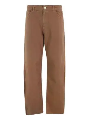 Federica Tosi Patch Pocket Straight Leg Jeans - Brown