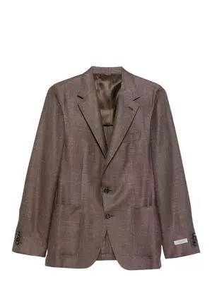 Canali Kei Notched-lapel Blazer - Brown