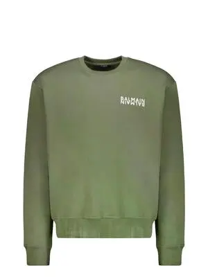 Balmain Cotton Logo Sweatshirt - Green