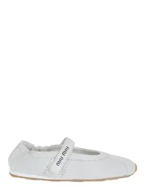 Miu Miu Strap Ballet Flats - Neutrals