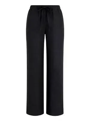 REFORMATION Olina Drawstring Linen Trousers - Black