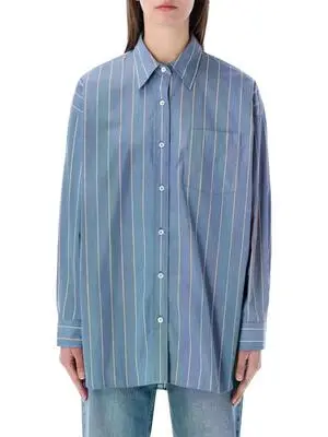A.p.c. Striped Shirt With Pocket - Blue