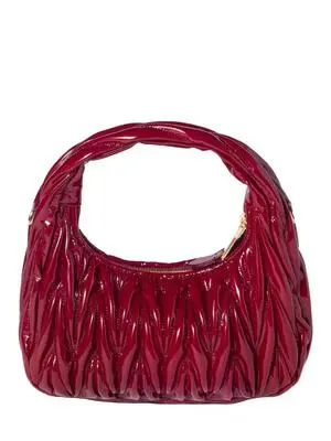 Miu Miu Wander Matelassé Patent Leather Bag - Red