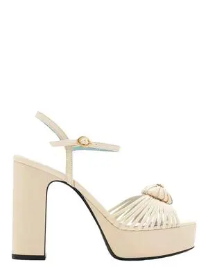 Valentino Garavani Platform Flower Detail Sandals - Neutrals