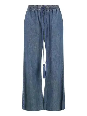 Valentino Garavani Tassel-detail Wide-leg Jeans - Blue