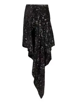 NICCOLO PASQUALETTI Cascata Sequined Skirt - Black