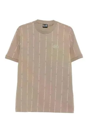 Emporio Armani Logo-striped T-shirt - Neutrals