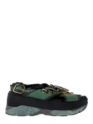 Marni Jewel-embellished Crisscross Sandals - Black