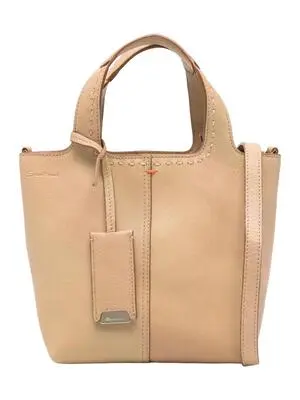 SANTONI Leather Tote Bag
