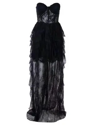 ANIYE BY Embroidered-lace Maxi Dress - Black