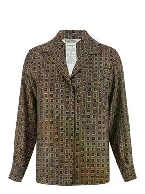 Max Mara Printed Silk Shirt - Brown