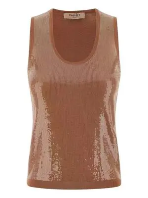 TWINSET Sequin-embellished Top - Brown